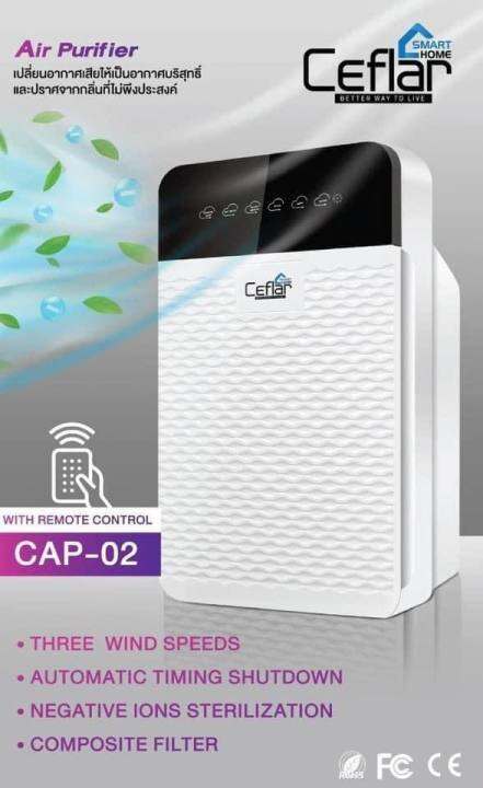 Air Purifier เครื่องฟอกอากาศ Ceflar รุ่น CAP-02 เครื่องกรองอากาศ และ กรองฝุ่น PM 2.5 กรองได้ ...