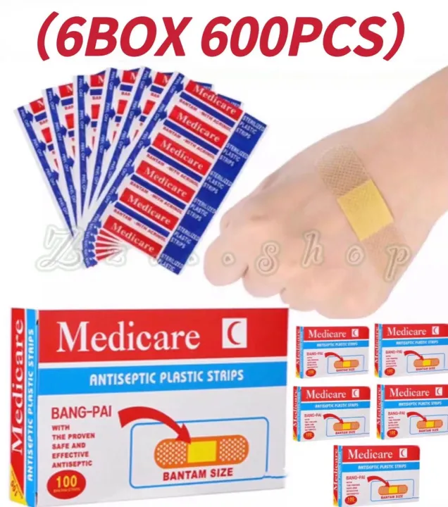 （6BOX 600PCS）Medical Plaster Strips Adhesive Antiseptic Bandage Band ...