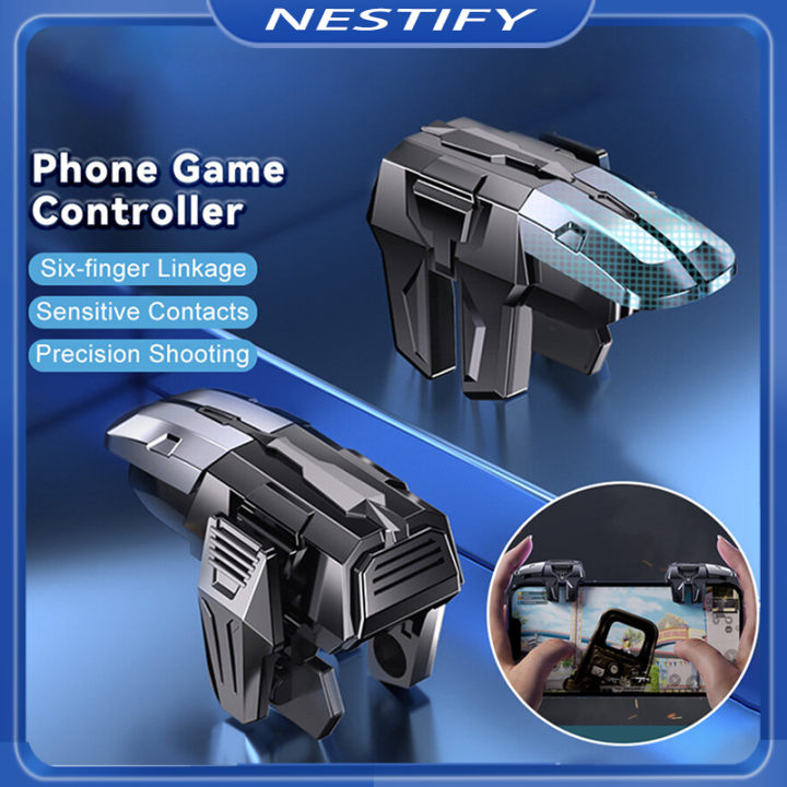 Nestify Mobile Game Trigger for PUBG Phone Gaming Controller 6 Finger ...