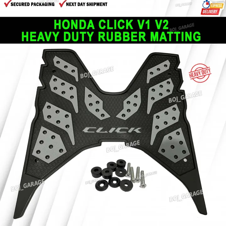 HONDA CLICK V1 V2 FOOTBOARD RUBBER MATTING GRAY HEAVY DUTY WITH ...