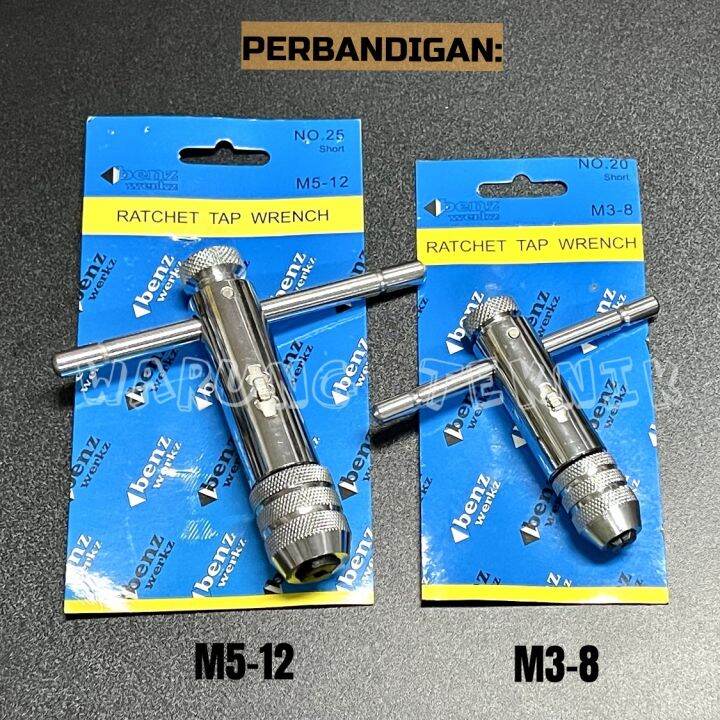 RATCHET TAP WRENCH SHORT LONG M3-8 M5-12 / GAGANG HAND TAP PANJANG PENDEK M3 - M8 / M5 - M12 ...