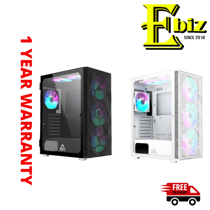MONTECH X3 Mesh ATX With 6 Units 12CM Rainbow LED Fan Tempered Glass ...