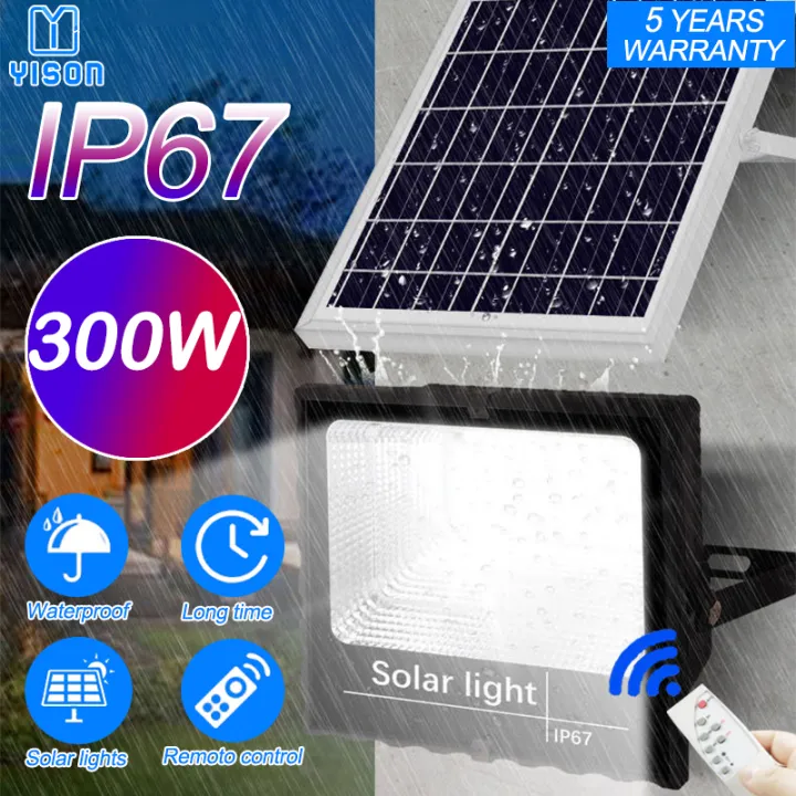 YISON 200W Led Solar Lighting Outdoor Flood Light Street Lamp ...