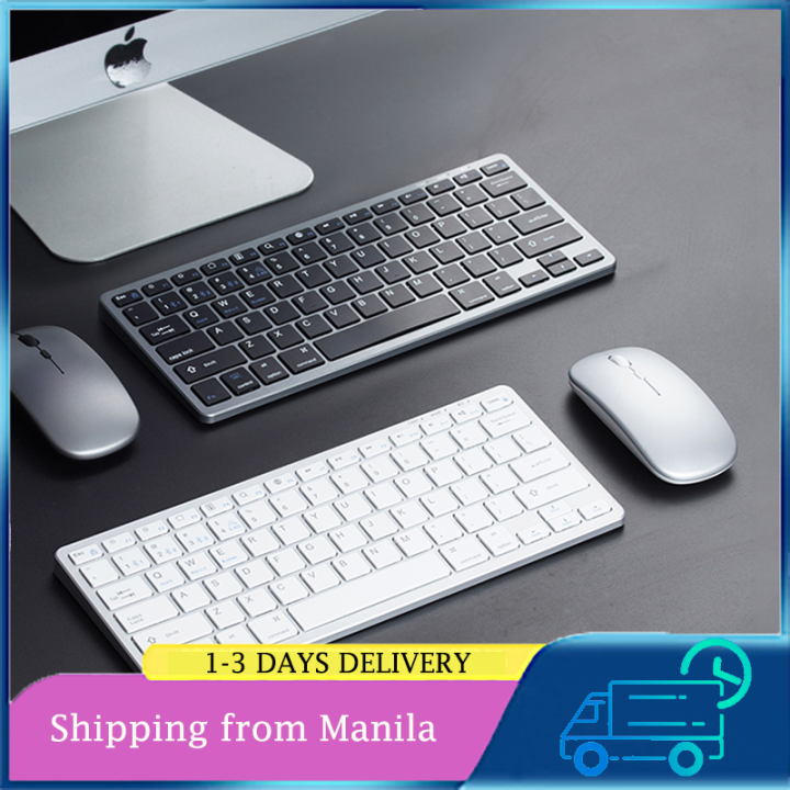 Mini Mac book Keyboard and Mouse Set 3-Mode Wireless Keyboard With USB ...