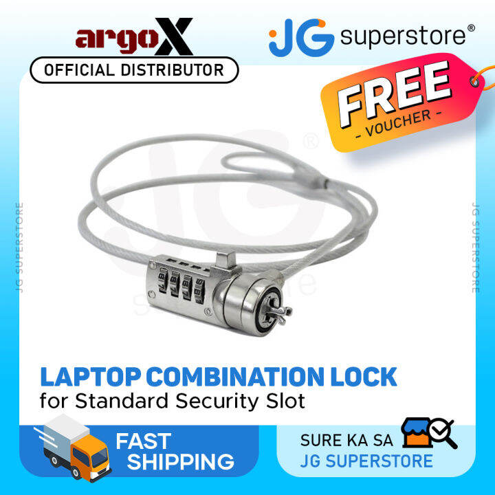 ArgoX 4 PIN Numeric Combination Type Security Laptop Lock Cable with Braided Steel Wire for PC ...