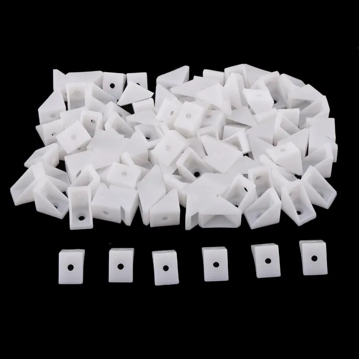 LazaraSport 100 Piece Plastic Corner Braces White (1.1x0.6x0.6inch,4mm ...