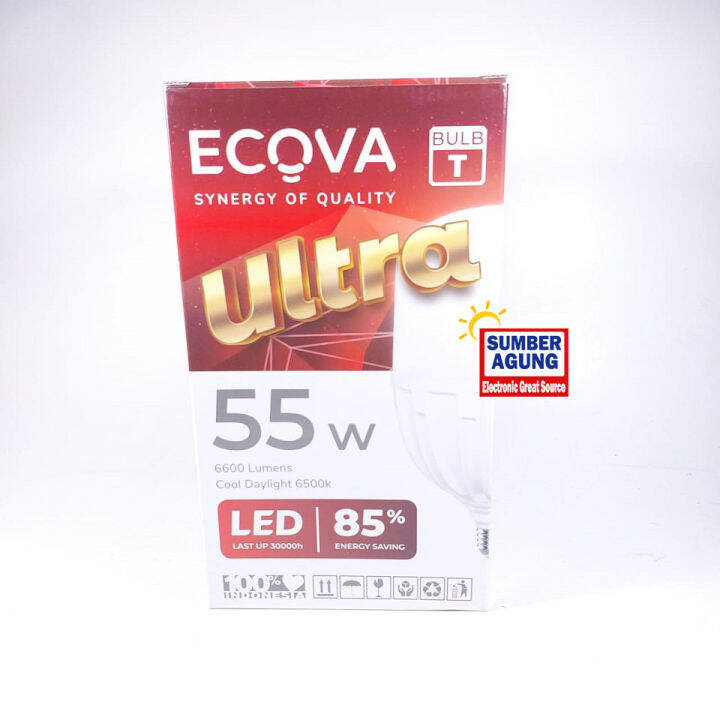 Ecova Lampu LED 55W Ultra Bulb T 6600L 6500K Gudang Kantor Ruangan Besar | Lazada Indonesia