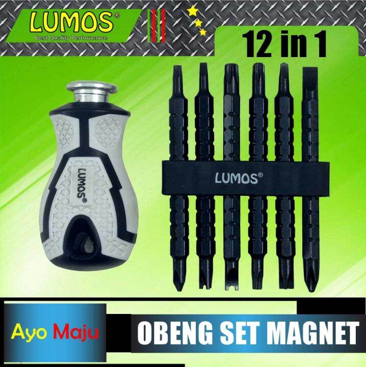 Obeng Magnet Set 12 in 1 Bolak Balik Adjustable | Lazada Indonesia
