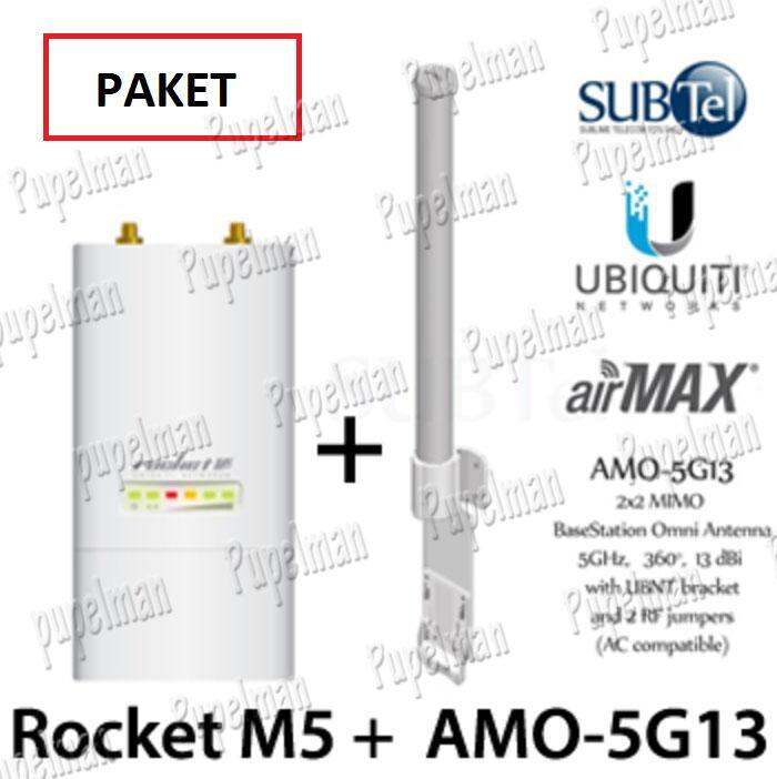 Paket Ubiquiti Rocket M5 + Ubnt Omni AMO-5G13 AMO 5G1Outdoor ...