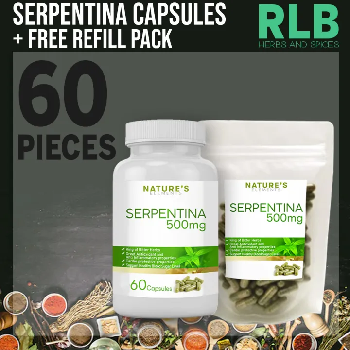 Organic Pure Natural Serpentina Capsules (60 Capsules) + FREE ...