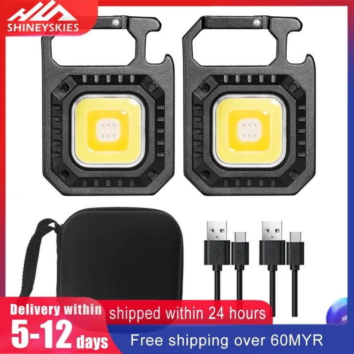 COB LED Mini Keychains Flashlight 500lm Waterproof Pocket Work Lamp ...