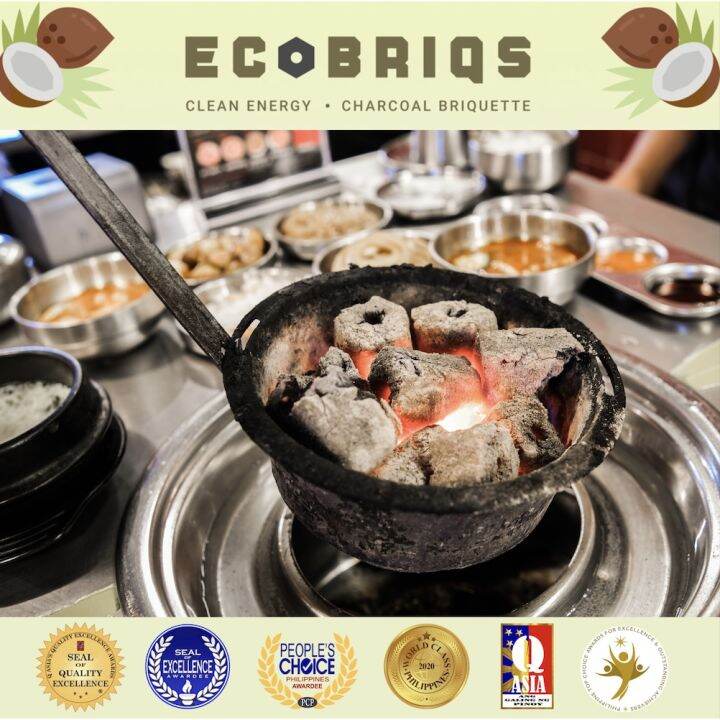 2kgs ECOBRIQS Coconut Charcoal Briquettes Uling (24pcs)♛ | Lazada PH