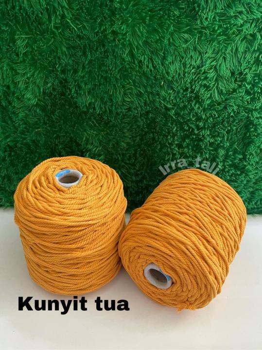 Tali Katun Macrame / Makrame Premium 3-4 mm 1 Kg Warna Kunyit Tua - ZI ...