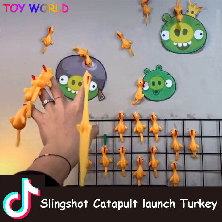 20pcs Tiktok toy Rubber Chicken Flick Chicken Flying Chicken Flingers ...