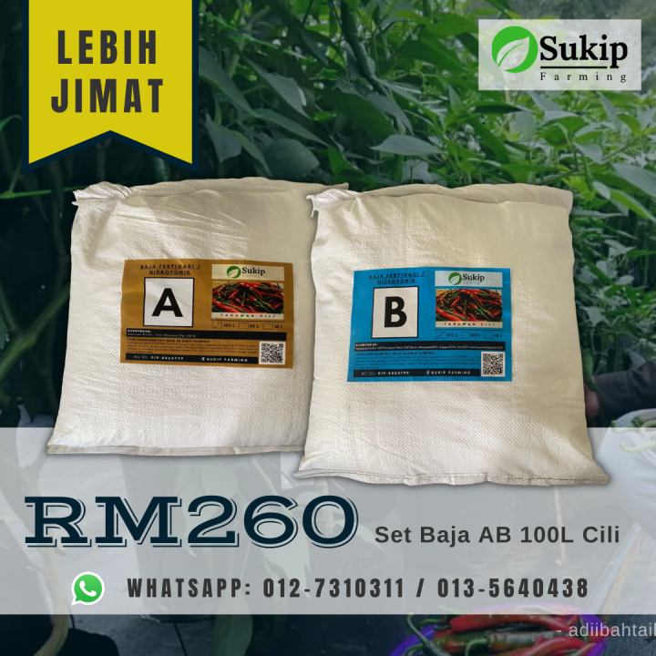 Baja AB Butir 100L Cili Sukip Farming Fertigasi (Fertigation ...