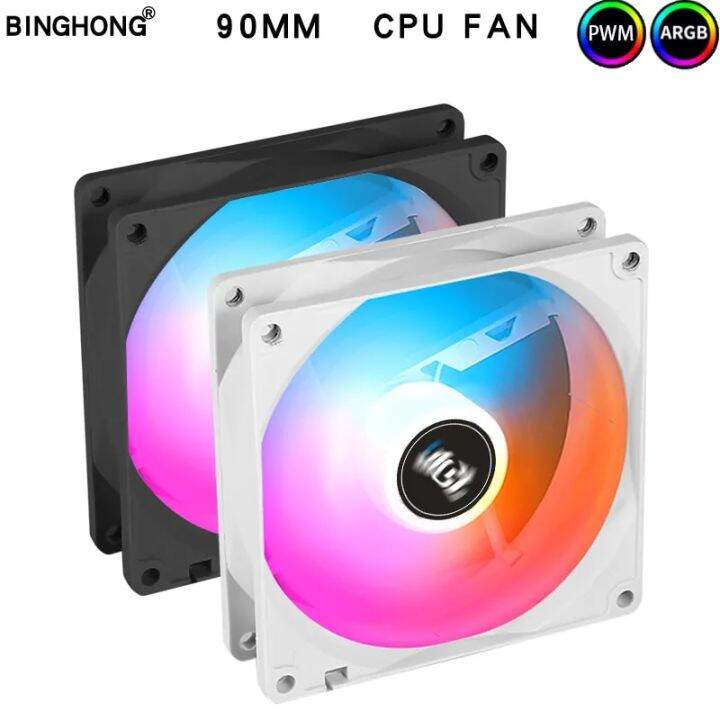Led Cpu Fan 90mm Fan Silent 12v Hydraulic Bearing 3pin 4pin Pwm Desktop