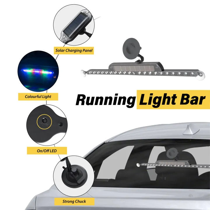 1SET Solar Energy Warning Lamp Vibration Light Sensor Car Truck Lorry ...