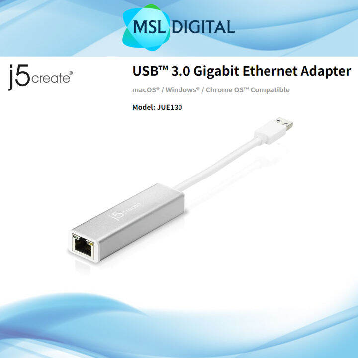 J5create JUE130 USB 3.0 Gigabit Ethernet Adapter | Lazada
