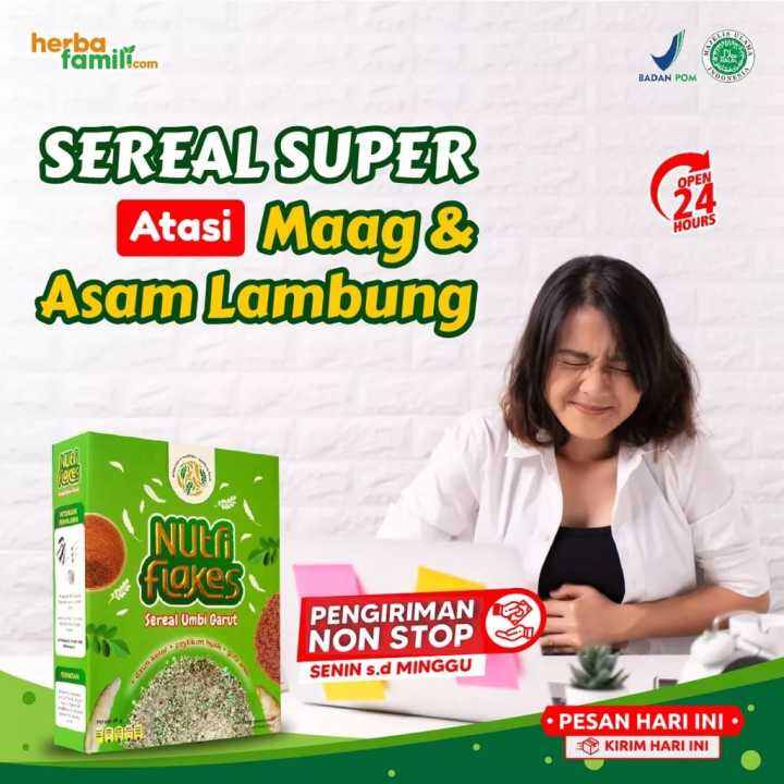 Nutriflakes Sereal Sehat Atasi Asam Lambung Umbi Garut Moringa