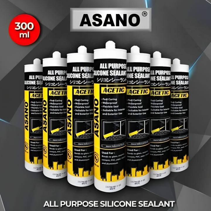 Lem Silikon Tabung ASANO Silicone Sealant Adhesive 300ml Multi Purpose | Lazada Indonesia