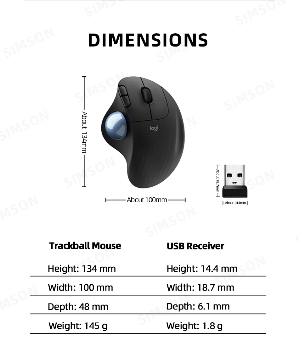 【NEW】Original Logitech ERGO M575 Wireless Mouse Trackingball Win10 ...
