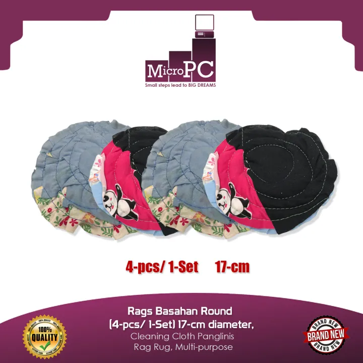 Rags Basahan Round (4-pcs/ 1-Set) 17-cm diameter, Cleaning Cloth ...
