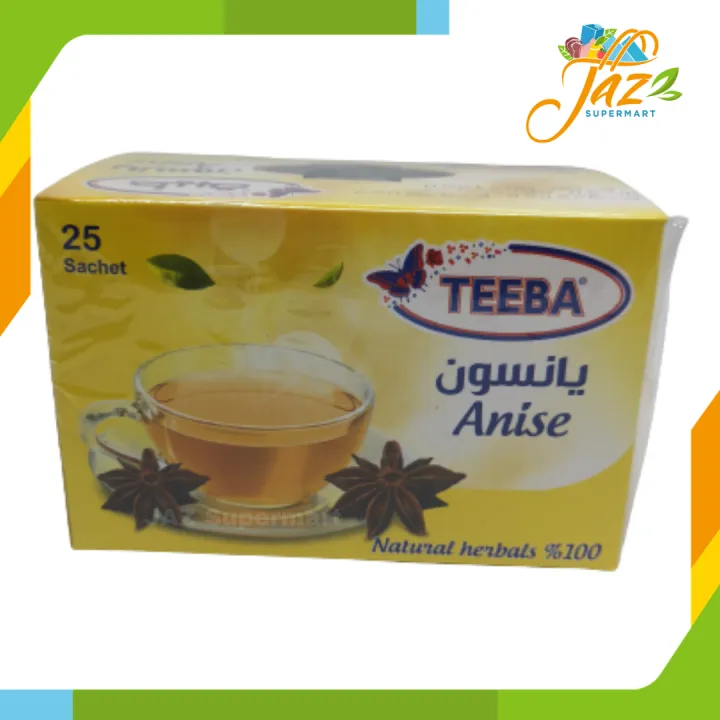 Teeba Natural Herb Tea, Anise, 25 sachets, Halal, Product of Jordan ...