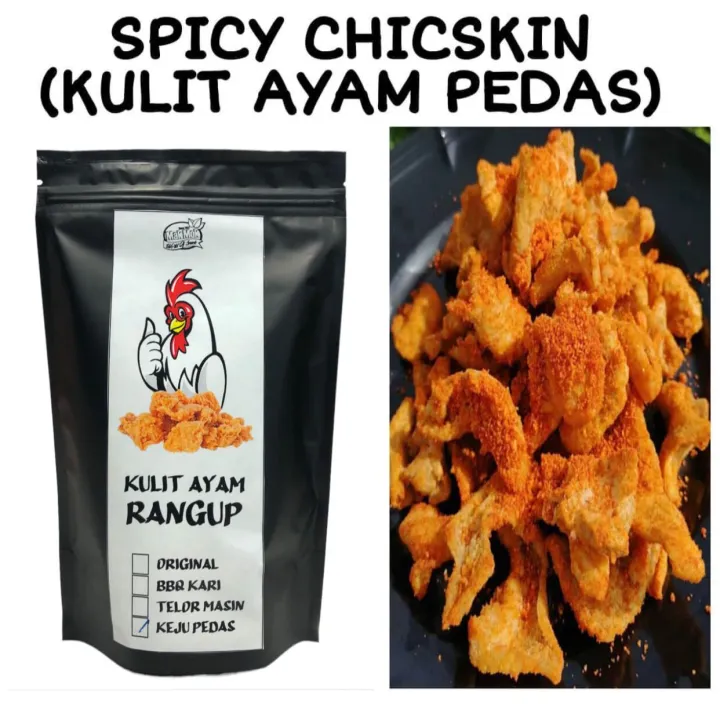 CRISPY CHICKEN SKIN SPICY CHEESE >snack | kulit ayam goreng rangup ...