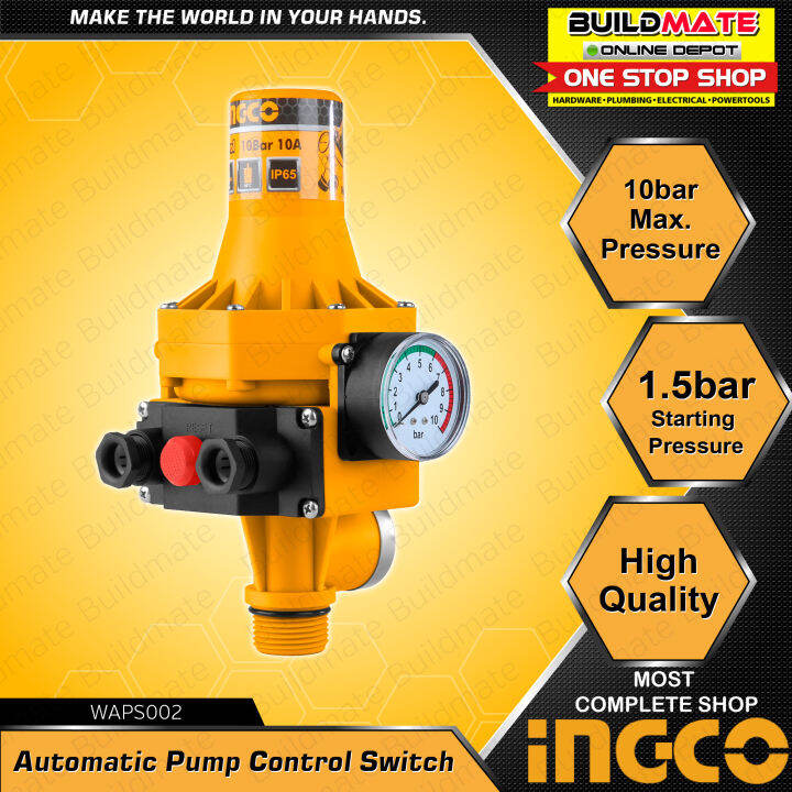 INGCO Automatic Pump Control Switch 1/3HP 10Bar 10A WAPS002 •BUILDMATE• IPT | Lazada PH