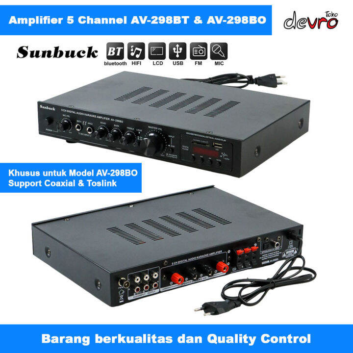 Sunbuck Audio Amplifier Bluetooth DAC Home Stereo 5 Channel - DAC Home ...