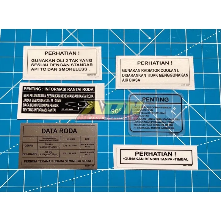 Stiker Set Detail Ninja R SS VR RR ZX Frame Rantai Roda Penting ...