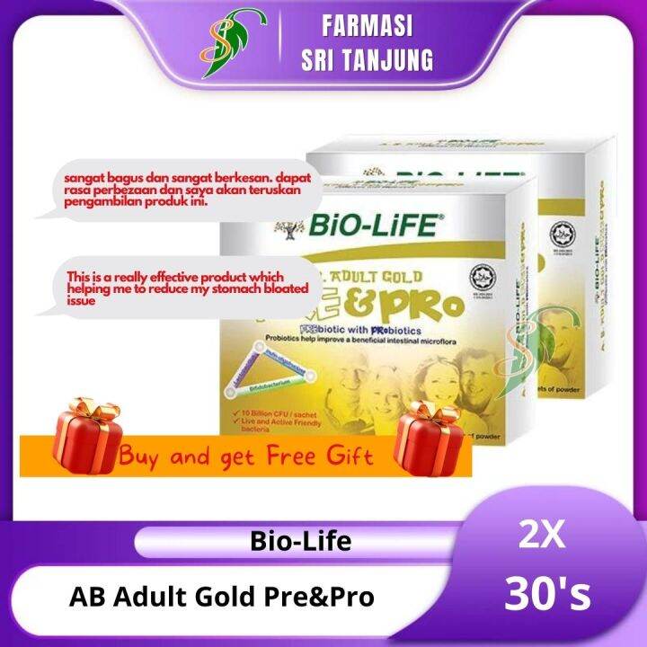 BiO-LiFE AB Adult Gold Prebiotic & Probiotics 10's/ 30's/ 2x 30s with ...