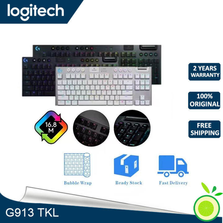 Logitech G913 TKL Tenkeyless Lightspeed Wireless RGB Mechanical Gaming ...