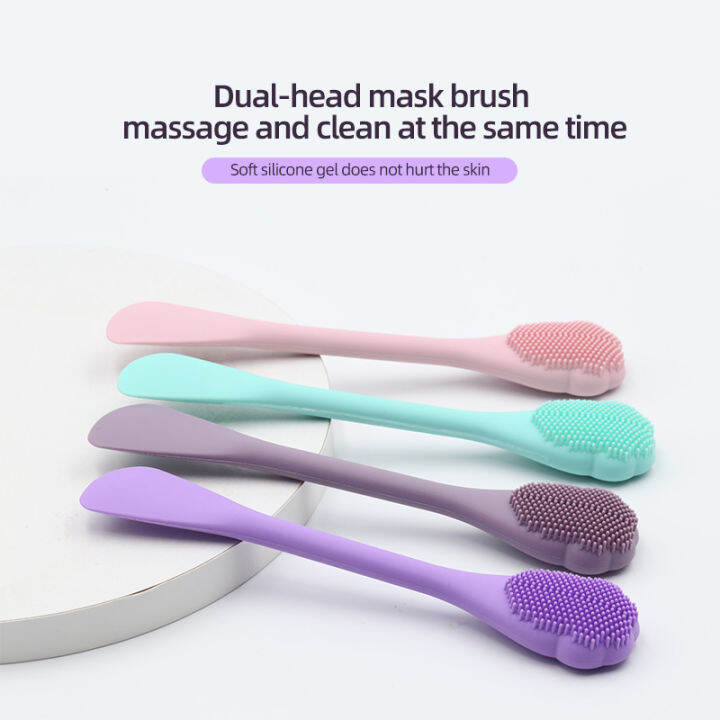 Silicone Face Double-End Facial Mask Brush | Lazada PH