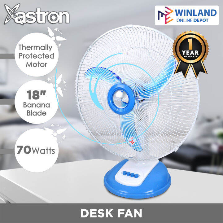 ASTRON by Winland Jumbo 18" Desk Fan Electric Fan 70watts (Blue ...