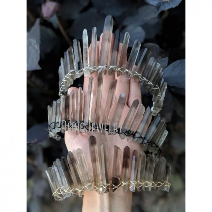 Goth Witch Crown Wicca Maleficent Halloween High Smoky Quartz Crown ...