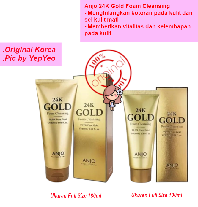 Anjo 24K Gold Foam Cleansing 100ml & 180ml | Lazada Indonesia
