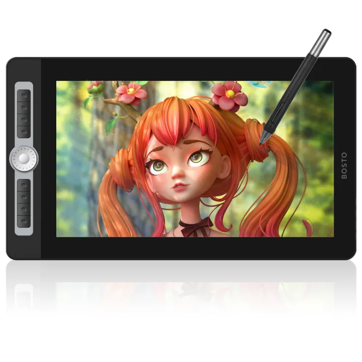 BOSTO 16HD Pro Portable 15.6 Inch H-IPS LCD Graphics Drawing Tablet Display Digital Art Drawing ...