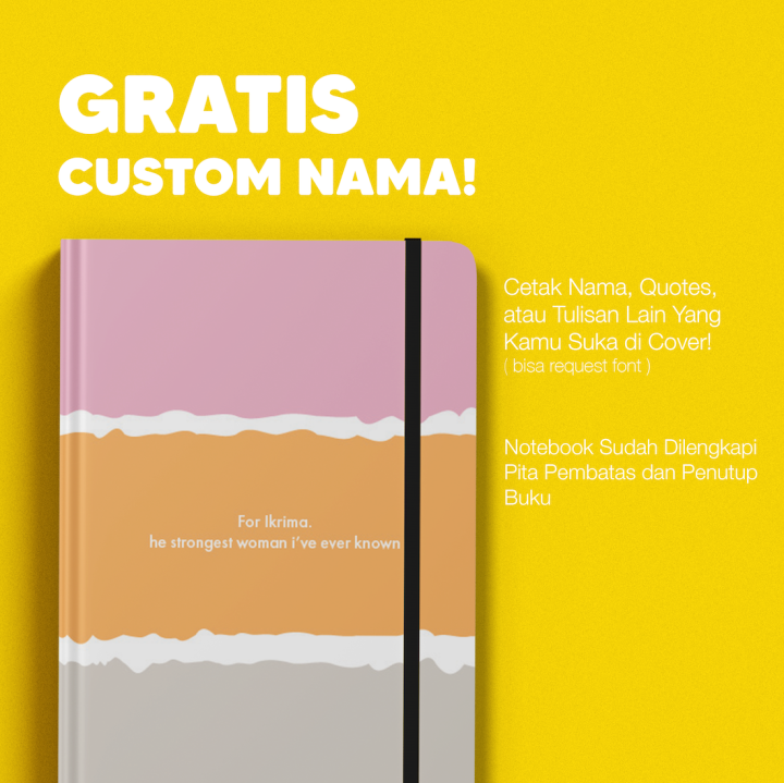 Buku Notebook Custom Warna Tulisan Quotes Nama Buku Diary Unik Pastel ...