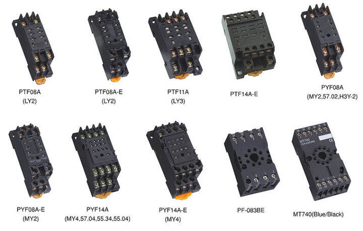 ฐานรีเลย์ Relay Socket / Relay Base สำหรับรางปีกนก DIN Rail PYF08A ...
