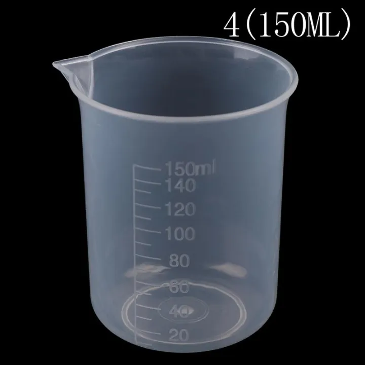 Magical 2Pcs transparent kitchen laboratory plastic volumetric beaker ...