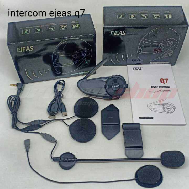 INTERCOM EJEAS Q7 Intercom Helm 7 Rider FM Radio Bluetooth Interkom ...