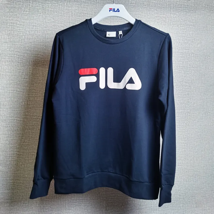 Fila Men's and Women's New Classic Logo Printed Round Neck Sweater ...