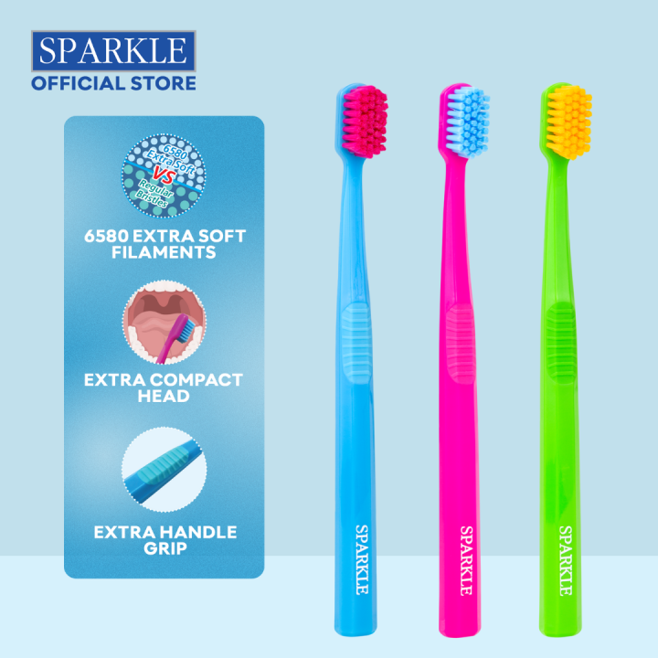 SPARKLE Extra Soft White Toothbrush, Bundle of 3 | Lazada PH