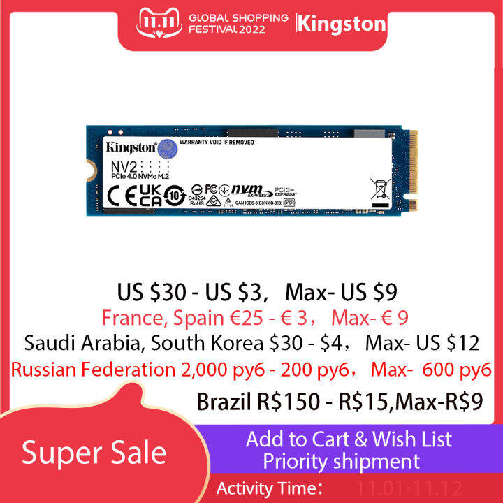 Kingston NEW NV1 NVMe M.2 2280 M 2 SATA SSD 2TB 1 TO 500GB 1TB Internal ...