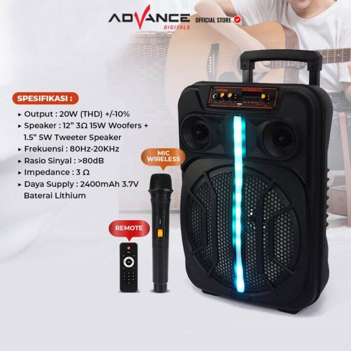 Speaker Advance S-120 Bluetooth Music Karaoke 12inch Free Mic | Lazada Indonesia
