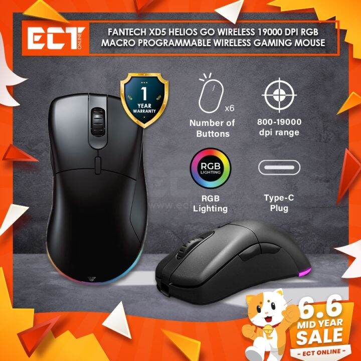 Fantech XD5 Helios Go Wireless 19000 DPI RGB Macro Programmable ...
