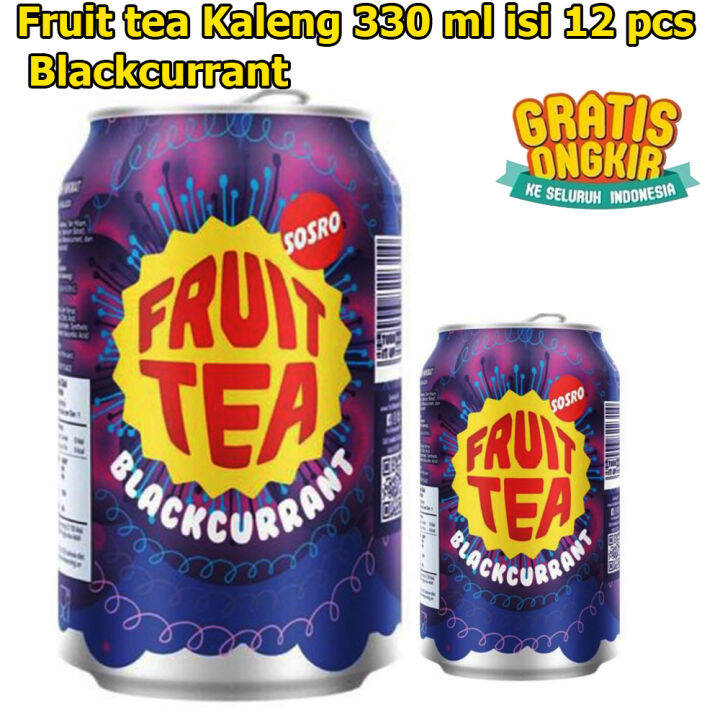 Fruit tea Sosro Kaleng 318 ml isi 12 pcs Rasa Blackcurrant | Lazada ...