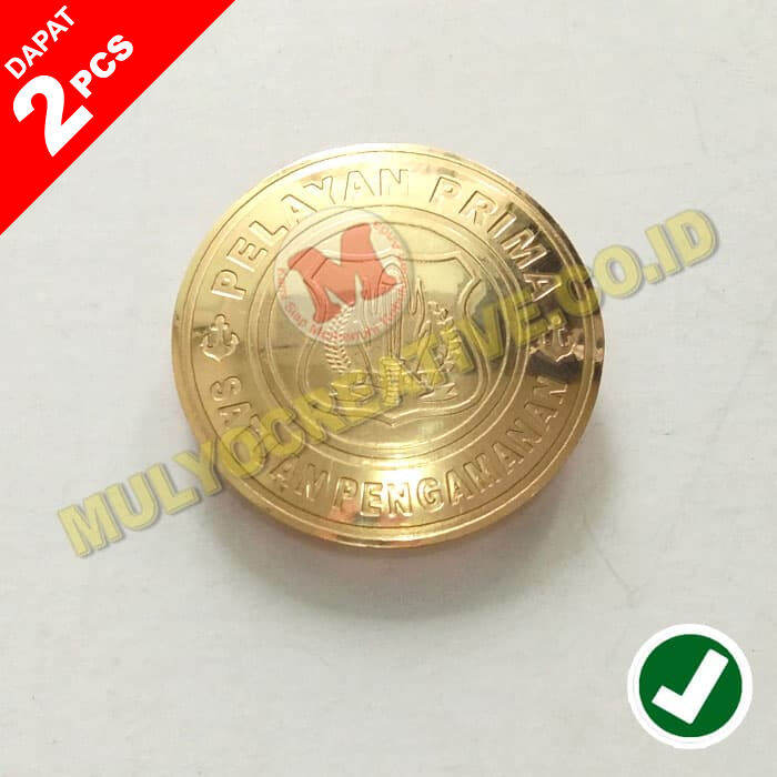 Pin Pelayanan Prima Satuan Pengamanan Logo Satpam Model Bulat / 2pcs ...