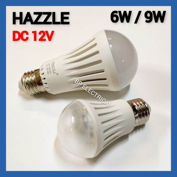 HAZZLE DC12V 6W / 9W E27 Screw Types Led Battery Bulb | Lazada